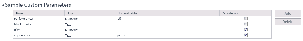 Use sample custom parameter... (Sample Scheduler for OpenLab)